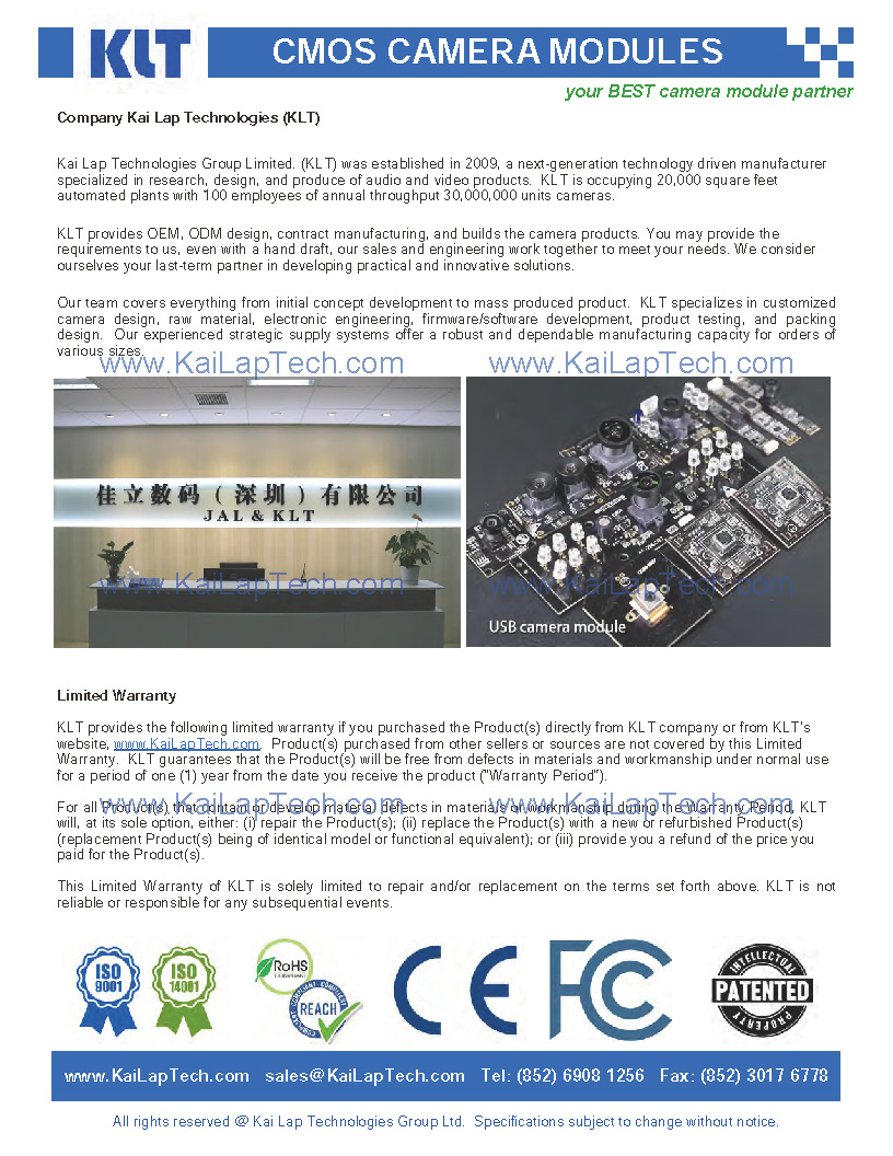 KLT Camera Modules