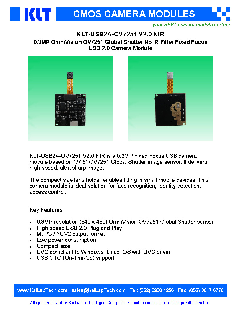 KLT Camera Modules