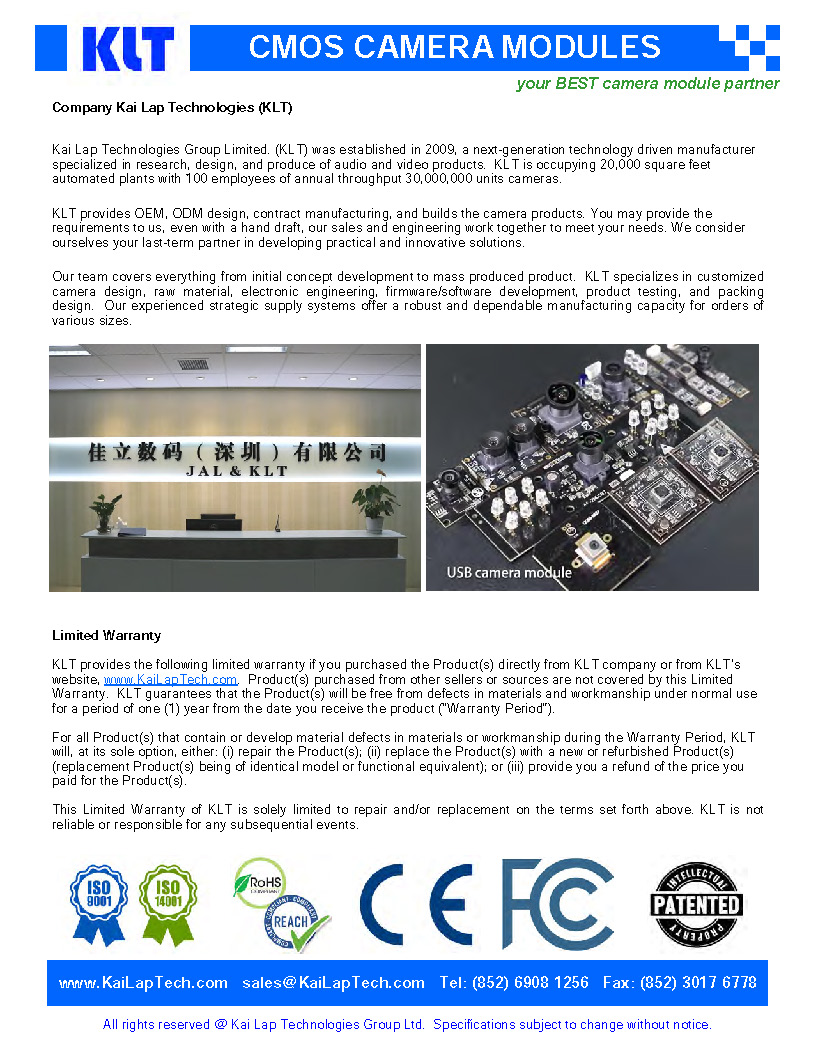 KLT Camera Modules