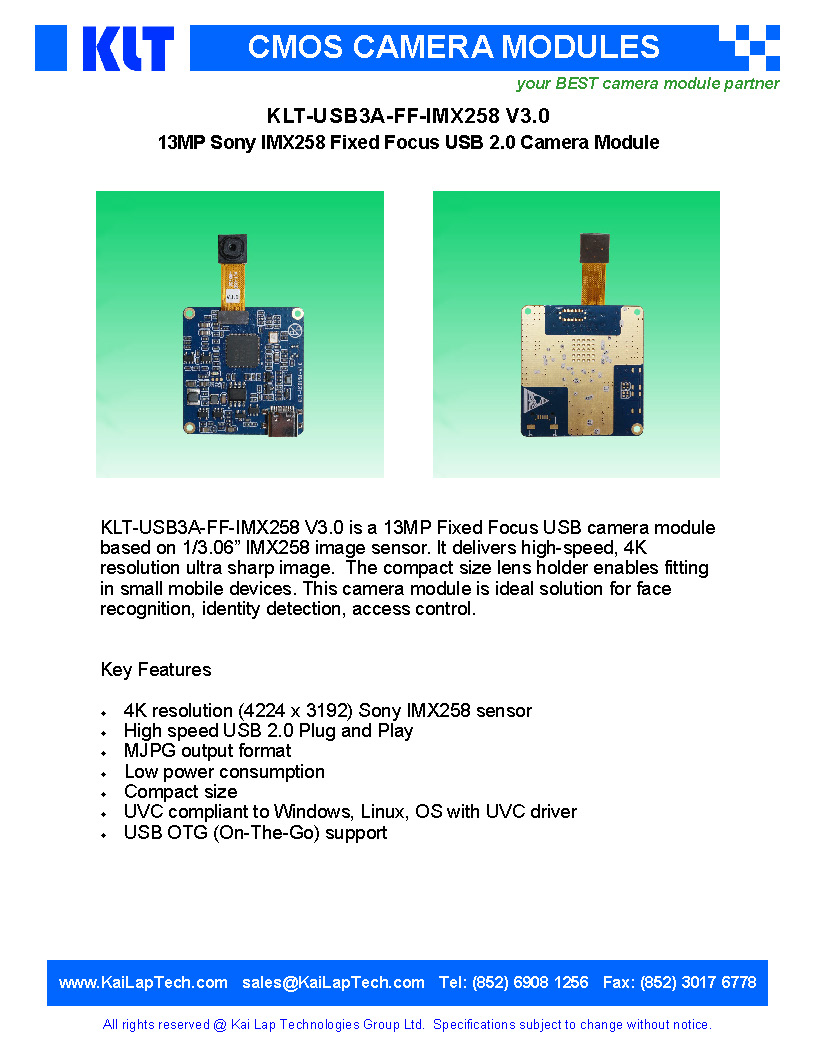 KLT Camera Modules